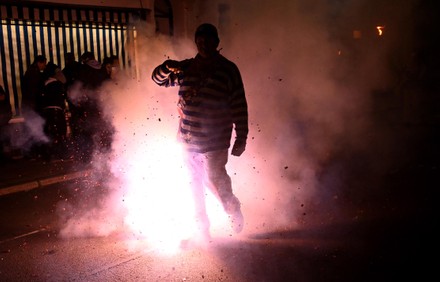 Participants Carrying Torches Explode Fireworks They Editorial Stock ...