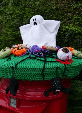 Post Box Topper Knitted Halloween Has Editorial Stock Photo - Stock ...