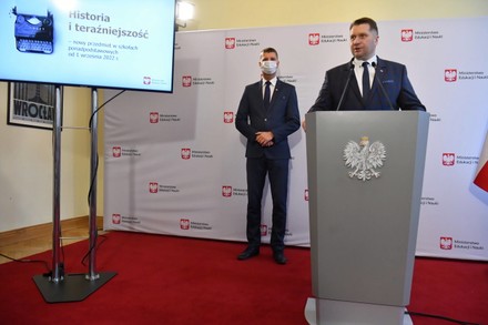 Polish Education and Science Minister press conference, Warsaw, Poland ...