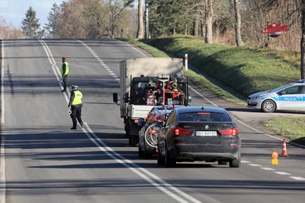 Checkpoint On Road Leading Polishbelarusian Border Editorial Stock ...