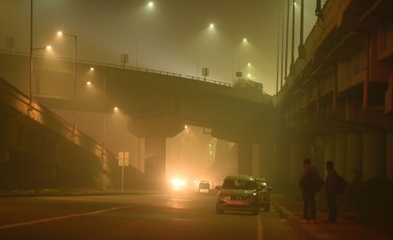 View Nh24 Engulfed Dense Smog On Editorial Stock Photo - Stock Image ...