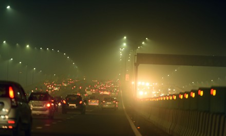 View Nh24 Engulfed Dense Smog On Editorial Stock Photo - Stock Image ...