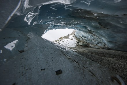 Ice Cave Formed End Section Zinal Editorial Stock Photo - Stock Image ...