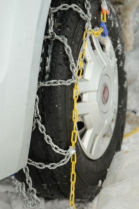 Ice Chains Fixed Wheels Car Editorial Stock Photo - Stock Image ...