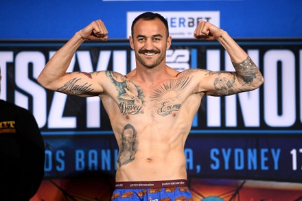 Tommy Browne Gestures During Official Weighin Editorial Stock Photo ...