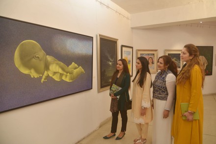 Preparation for the 3rd National exhibition at Al-Hamra Hall, Lahore ...