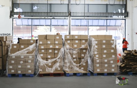 Pallets Food Thanksgiving Food Distribution Event Editorial Stock Photo ...