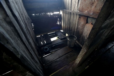 Makeshift Toilet Made Wooden Sticks Rusty Editorial Stock Photo - Stock ...