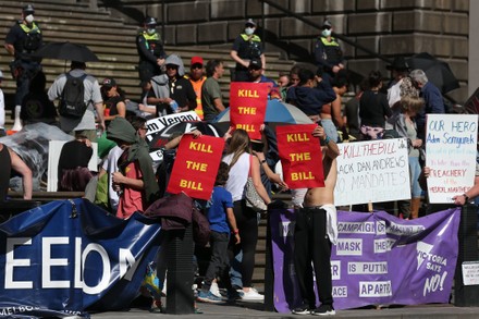 Protesters Seen During Demonstration Outside Victorian Editorial Stock ...