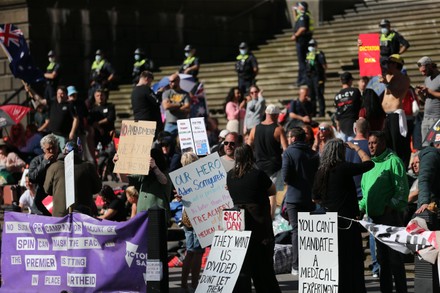 Protesters Seen During Demonstration Outside Victorian Editorial Stock ...
