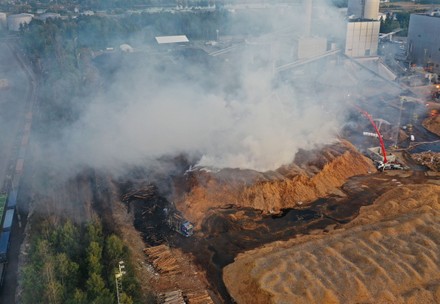 Aerial View Fire Wood Chip Piles Editorial Stock Photo - Stock Image ...