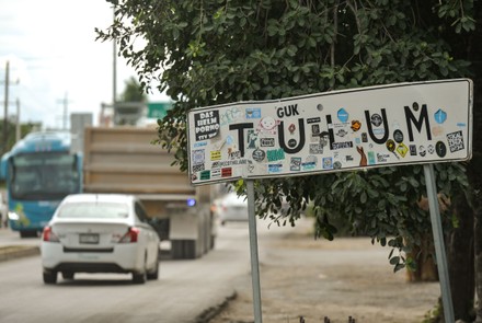 Tulum Sign City Entrance On Road Editorial Stock Photo - Stock Image ...