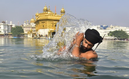 Sikh Devotee Takes Dip Holy Sarovar Editorial Stock Photo - Stock Image ...