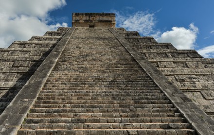 Temple El Castillo Staircase Inside Archaeological Editorial Stock ...