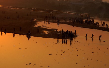 Devotees Seen On Bank Daya River Editorial Stock Photo - Stock Image ...