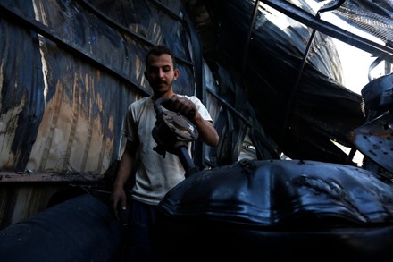 Man Seen Factory Destroyed Air Strike Editorial Stock Photo - Stock ...