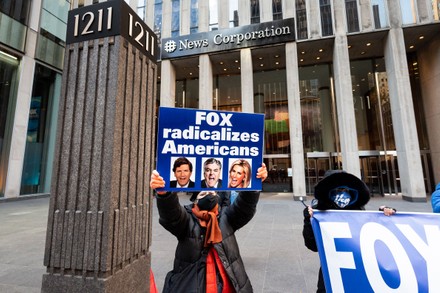 Protest Against Fox News in New York, US - 23 Nov 2021 Stock Pictures ...