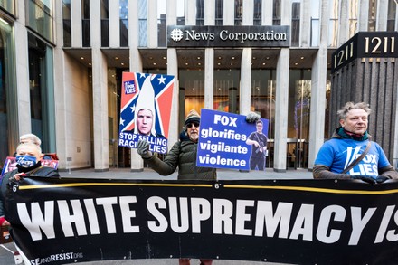 Protest Against Fox News in New York, US - 23 Nov 2021 Stock Pictures ...