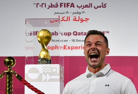 Fifa Arab Cup Trophy Displayed During Editorial Stock Photo - Stock ...