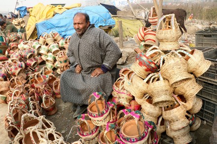 Kashmiri Man Sells Traditional Firepot Kangri Editorial Stock Photo ...