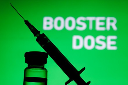 Medical Syringe Booster Dose Sign Displayed Editorial Stock Photo ...