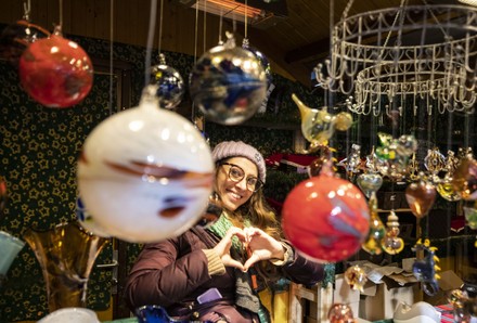 Worker Poses Booth Selling Glass Pieces Editorial Stock Photo - Stock ...