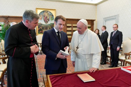 Pope Francis Receives Emmanuel Jeanmichel Macron Editorial Stock Photo ...