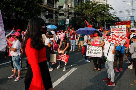 People Hold Placards During Protest Mark Editorial Stock Photo - Stock ...