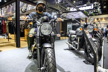 Man Tries Motorcycle During Thailand International Editorial Stock ...