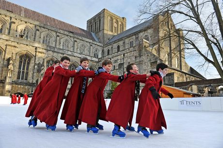 __COUNT__ Choir Boys Ice Skating, Winchester Cathedral, Hampshire ...