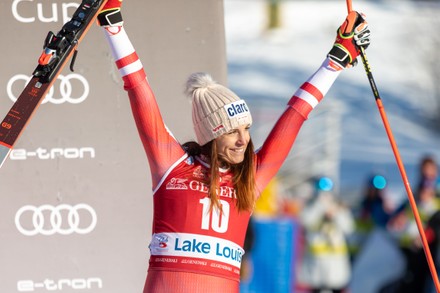 Mirjam Puchner Austria Celebrates On Podium Editorial Stock Photo ...