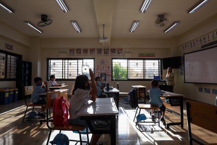 Grade Two Student Raises Her Hand Editorial Stock Photo - Stock Image ...