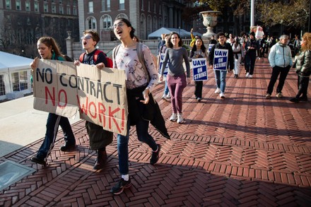 Student Workers Hold Sign That Says Editorial Stock Photo - Stock Image ...