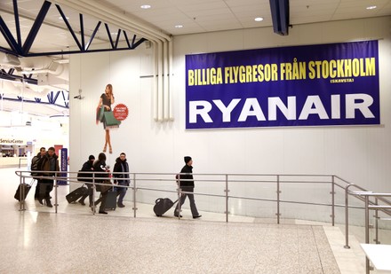 Stockholm Skavsta Airport Ryanair Advertising Airport Editorial Stock ...