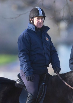 Prince Andrew out for an early morning ride in Windsor, UK - 09 Dec ...
