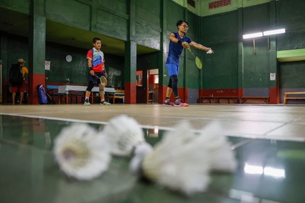 Local Residents Play Badminton Badminton Hall Editorial Stock Photo ...