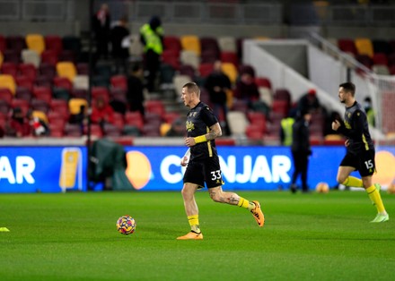 Goalkeeper Matthew Cox Brentford Warming Brentford Editorial Stock ...