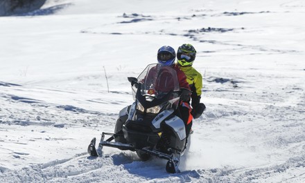 Tourists Ride Snowmobile Narat Scenic Spot Editorial Stock Photo ...