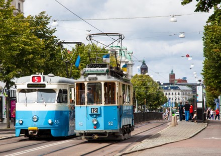 Trams On Kungsportsavenyen Gothenburg Sweden Editorial Stock Photo ...