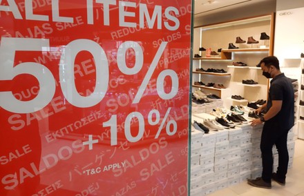 Visitor Stands Inside Shoes Store Shopping Editorial Stock Photo ...