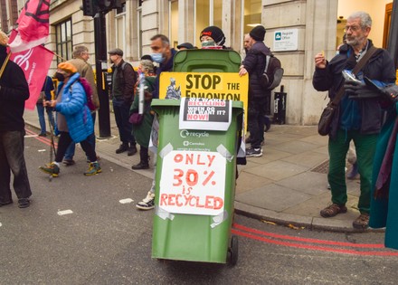 Protester Holds Recycling Bin Only 30 Editorial Stock Photo - Stock ...