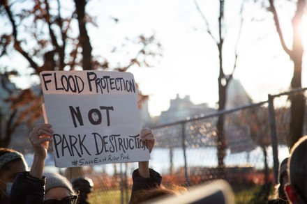 Protester Holding Placard Reading Flood Protection Editorial Stock ...