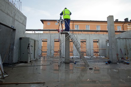 Construction Workers Construction Site Sweden Editorial Stock Photo ...
