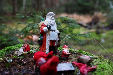 __COUNT__ Christmas decorations in a forest, Motala, Sweden - 15 Dec ...