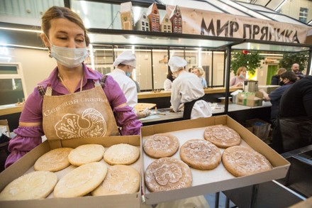 Staff Member Shows Newlybaked Ginger Bread Editorial Stock Photo ...
