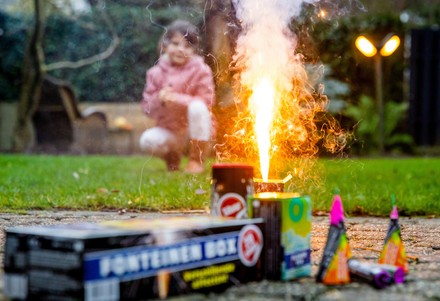 Child Sets Off Fireworks Runup New Editorial Stock Photo - Stock Image ...