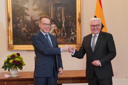 Federal President Frankwalter Steinmeier R Hands Editorial Stock Photo ...