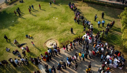 People Standing Queue Registration Job Fair Editorial Stock Photo ...
