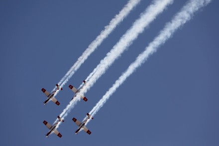 Aircrafts Fly Formation During Pilots Graduation Editorial Stock Photo ...