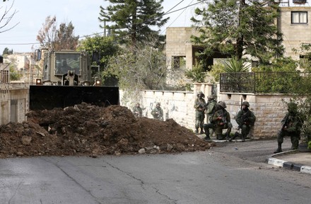 Israeli Soldiers Close Main Entrance Village Editorial Stock Photo ...